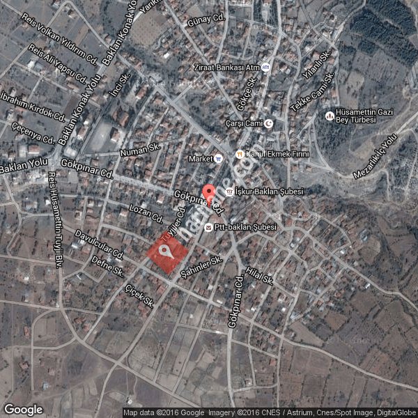 Baklan Haritası, nerede, mahalleleri - Baklan Deni̇zli̇