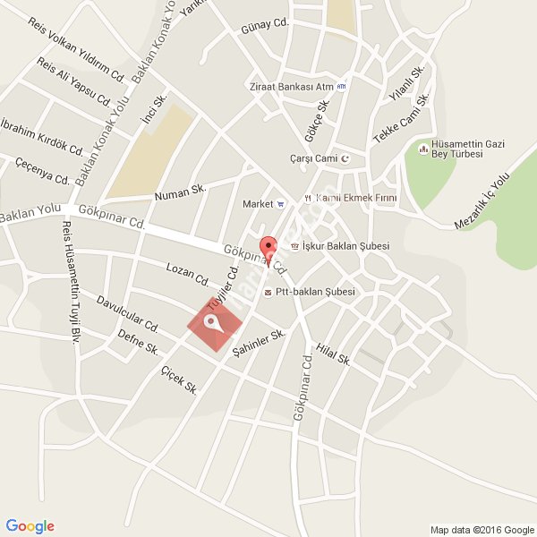 Baklan Haritası, nerede, mahalleleri - Baklan Deni̇zli̇