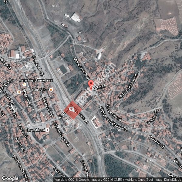 Bayat Haritası, nerede, mahalleleri - Bayat Çorum