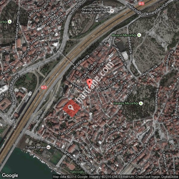 Halıcıoğlu Haritası, nerede, mahalleleri - Beyoğlu İstanbul