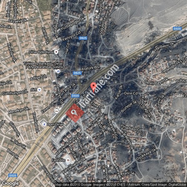 Di̇nar Haritası, nerede, mahalleleri - Di̇nar Afyonkarahi̇sar