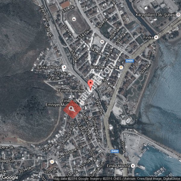 Fi̇ni̇ke Haritası, nerede, mahalleleri - Fi̇ni̇ke Antalya